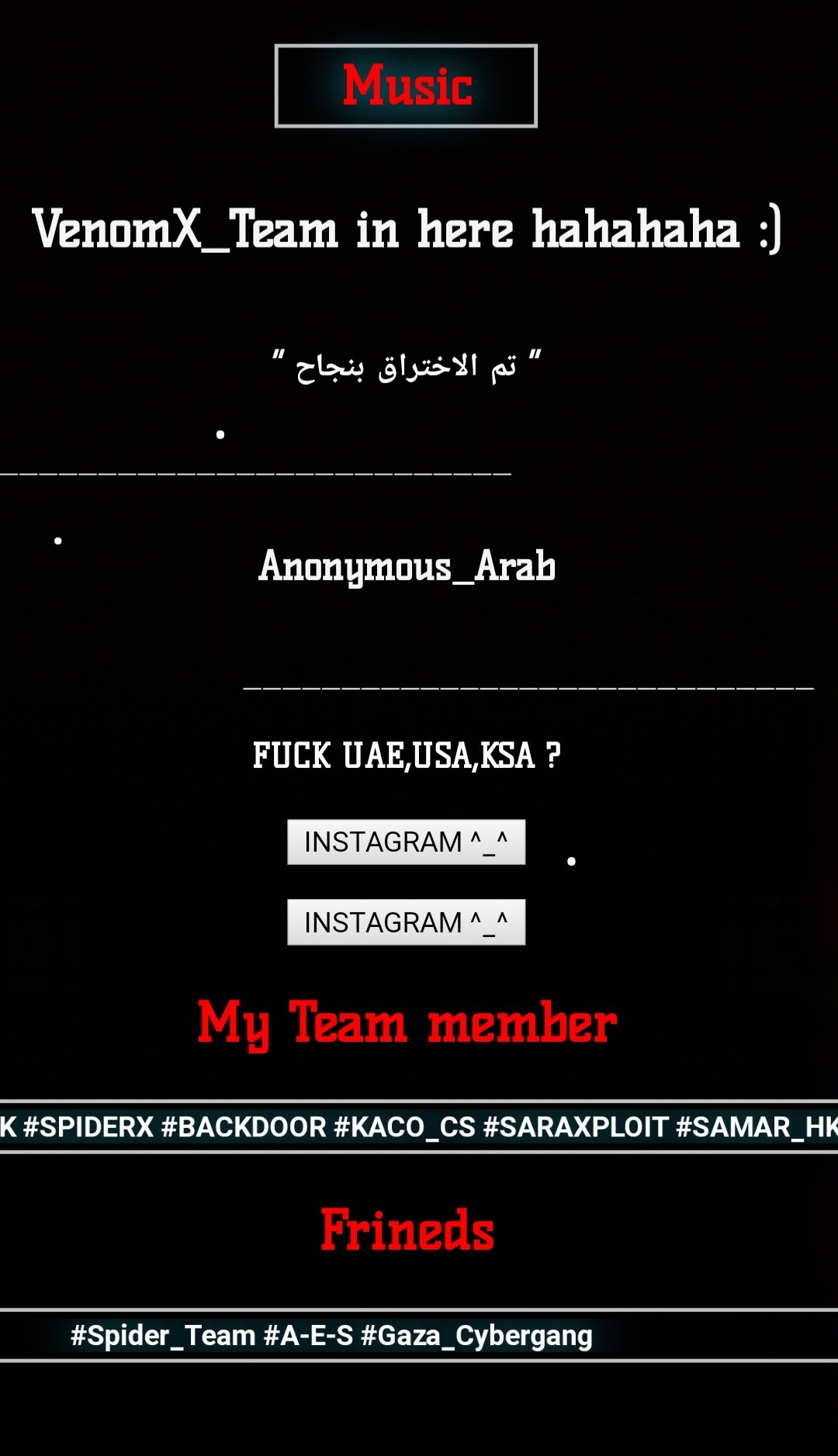 Spider Team hack – Venom_X – The Cyber Shafarat – Membership only site