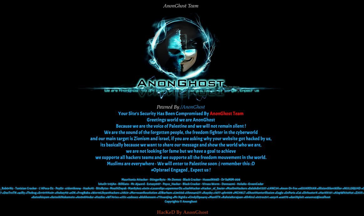 AnonGhost – Spider Team Advance Defacements on Israeli Sites – The ...