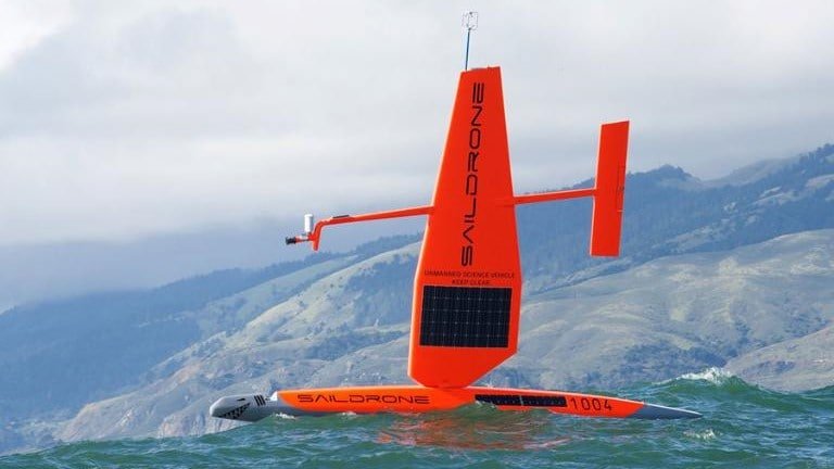 Saildrone Surveyor, a new 72-foot uncrewed surface vehicle (USV ...