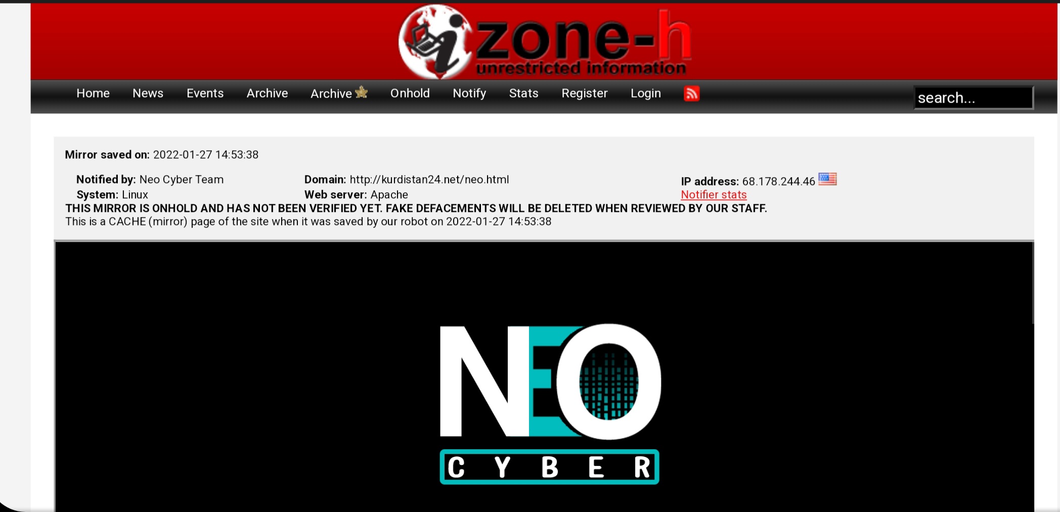 NEO Cyber Targets Kurdistan 24 Again – The Cyber Shafarat