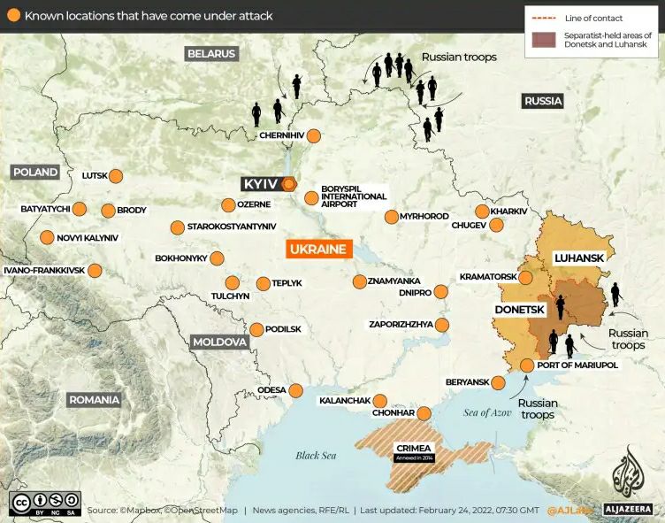 Maps of today’s missile and air strikes – The Cyber Shafarat