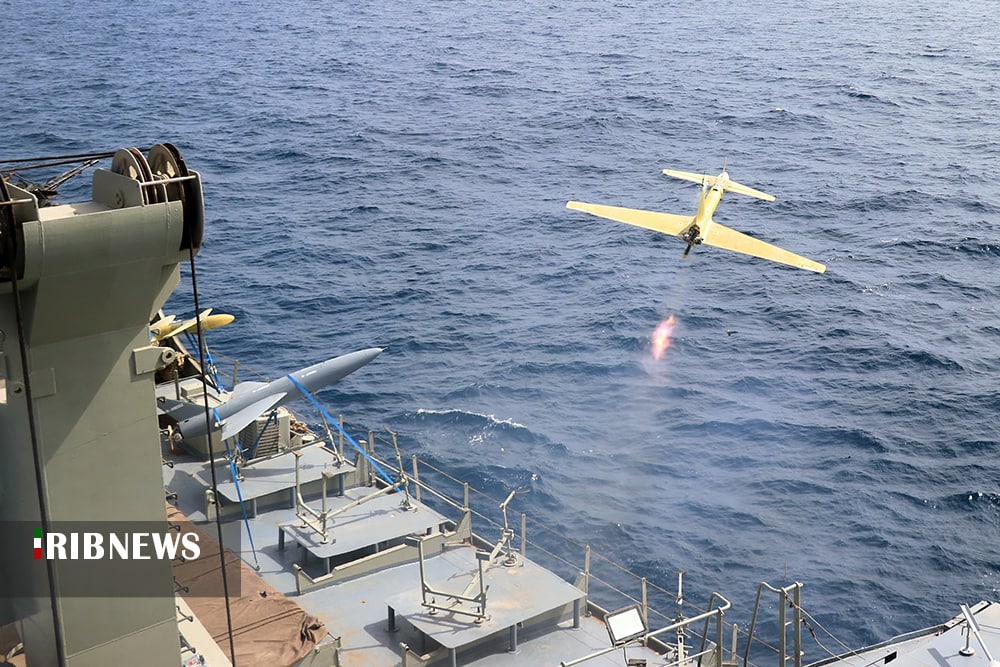 Launches of kamikaze drones during the ongoing exercises of the Iranian ...
