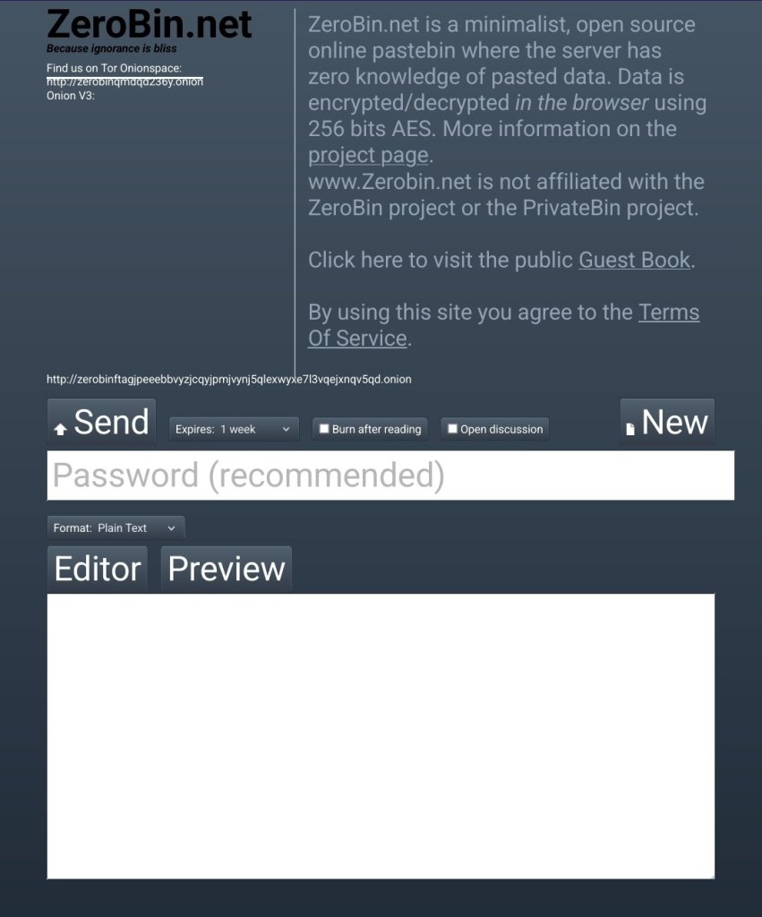 Zerobin – The Cyber Shafarat